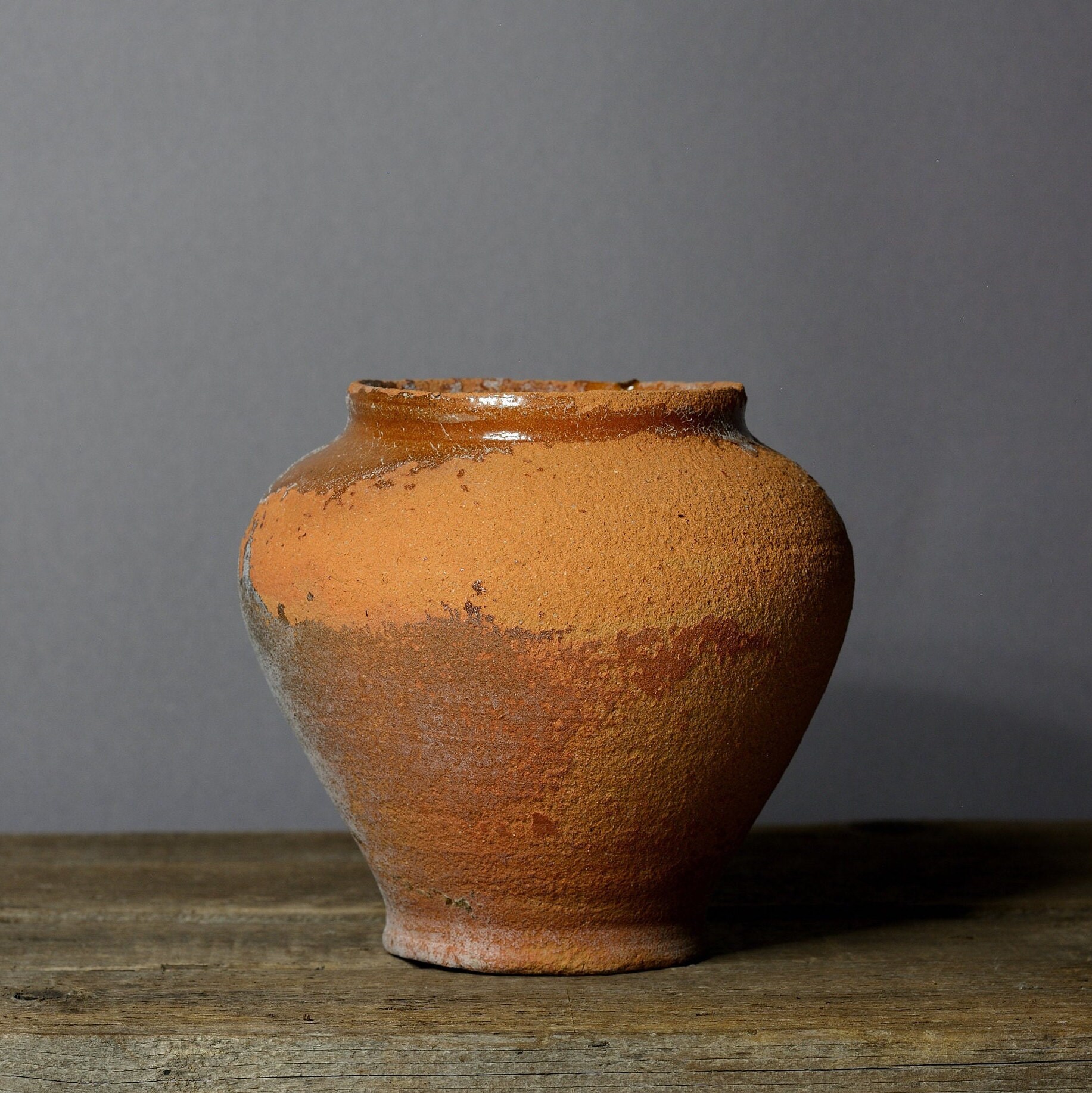 224 6distressed Terracotta Antique Pot, Wabi-sabi Ceramic Pot, Ancient ...