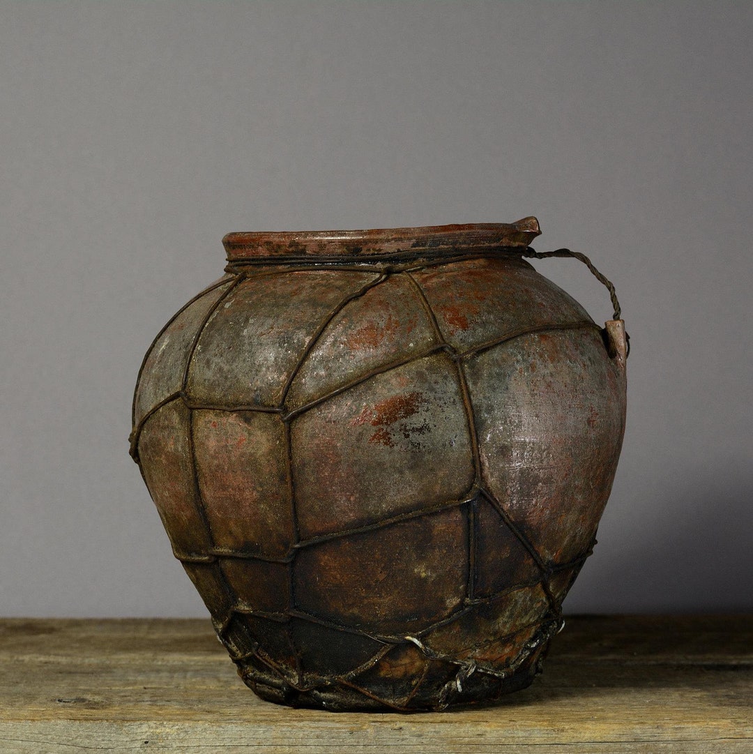 397 Distressed Antique Terracotta Pot, Wabi-sabi Pottery Planting ...