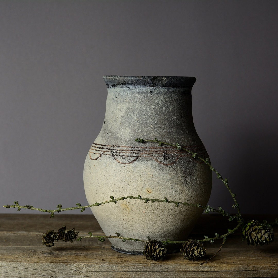 275 Rustic Terracotta Old Pot, Antique Flower Pottery, Vintage Clay ...