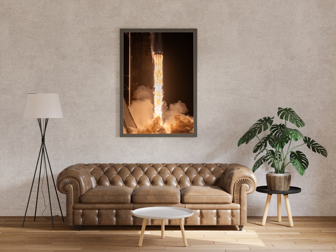 Spacex Rocket Launch Print, Falcon 9 Merlin Engine, Falcon 9 Poster ...
