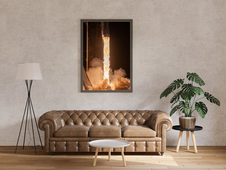 Spacex Rocket Launch Print, Falcon 9 Merlin Engine, Falcon 9 Poster ...