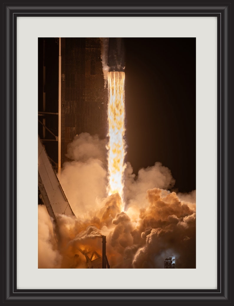 Spacex Rocket Launch Print, Falcon 9 Merlin Engine, Falcon 9 Poster Print, Spacex Launch Photo ...