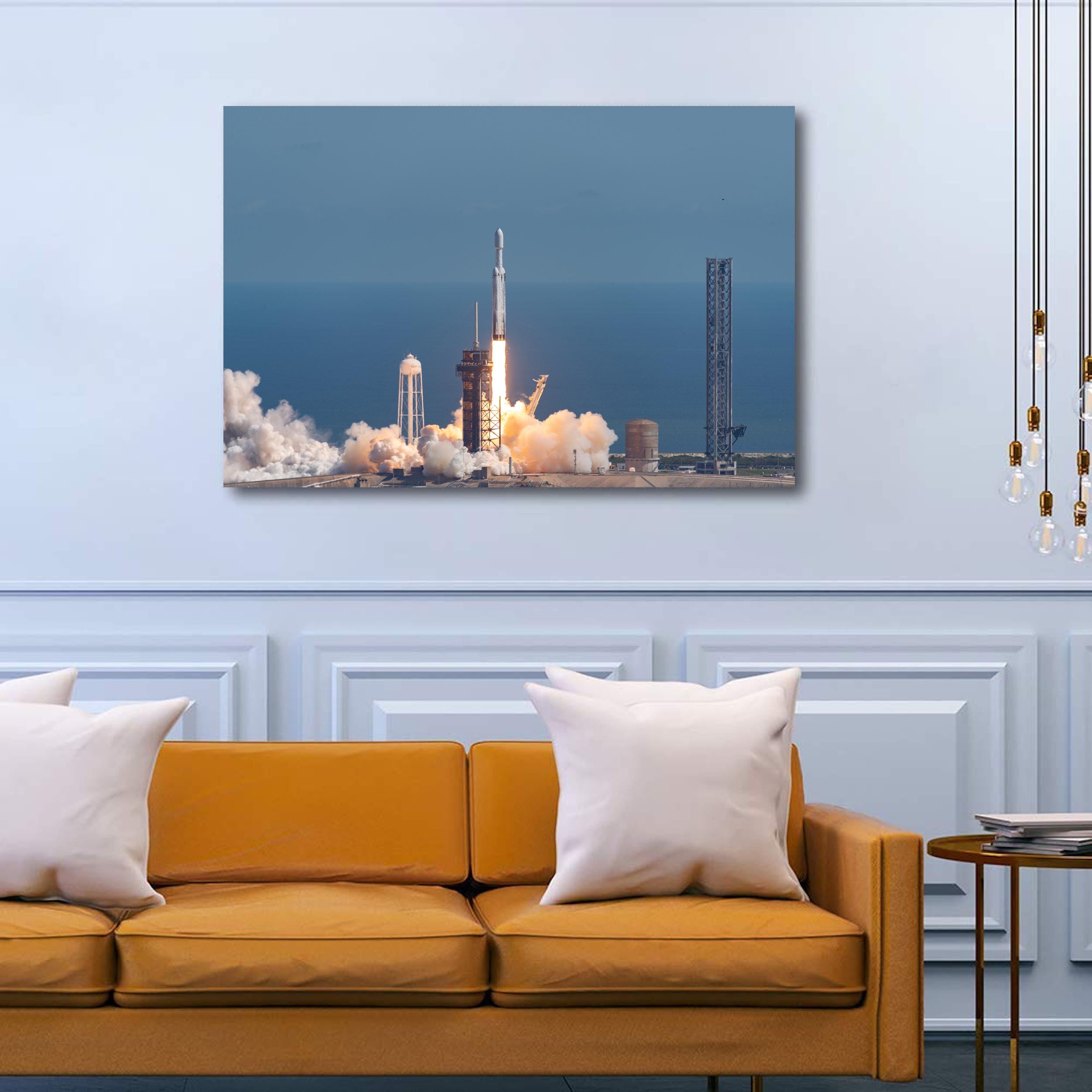 Spacex Falcon Heavy Print, Rocket Launch Print, Spacex Rocket Print ...