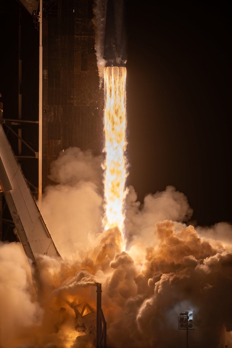 Spacex Rocket Launch Print, Falcon 9 Merlin Engine, Falcon 9 Poster ...