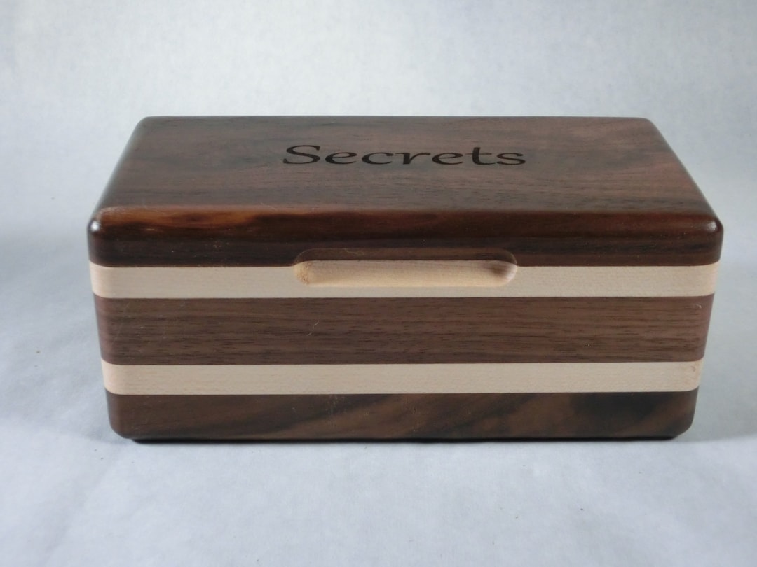 Handmade Wooden Box With Secret Compartment - Etsy