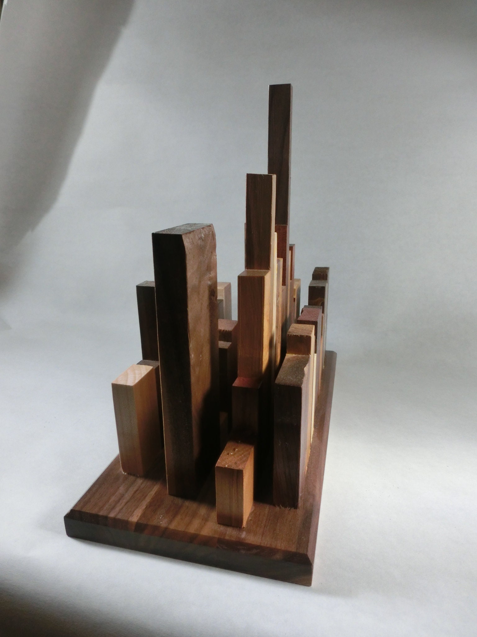 Handmade Wooden Cityscape Sculpture - Etsy