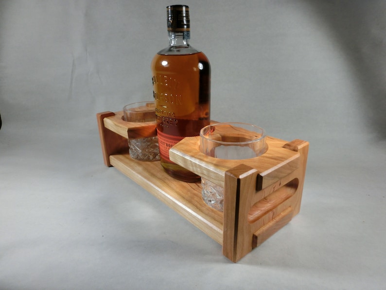 Handmade Wooden Whiskey Caddy - Etsy