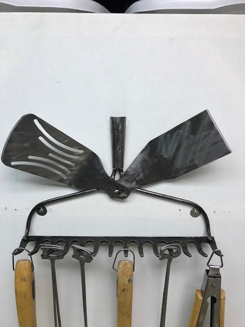 Garden Rake Barbecue Utensil Rack - Etsy