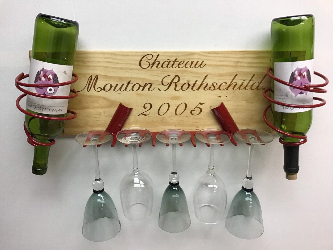 Wine Bottle and Garden Rake Glass Rack - Etsy