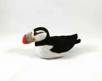 Needle Felted Bird Puffin. Wool Bird Sculpture .made to Order - Etsy