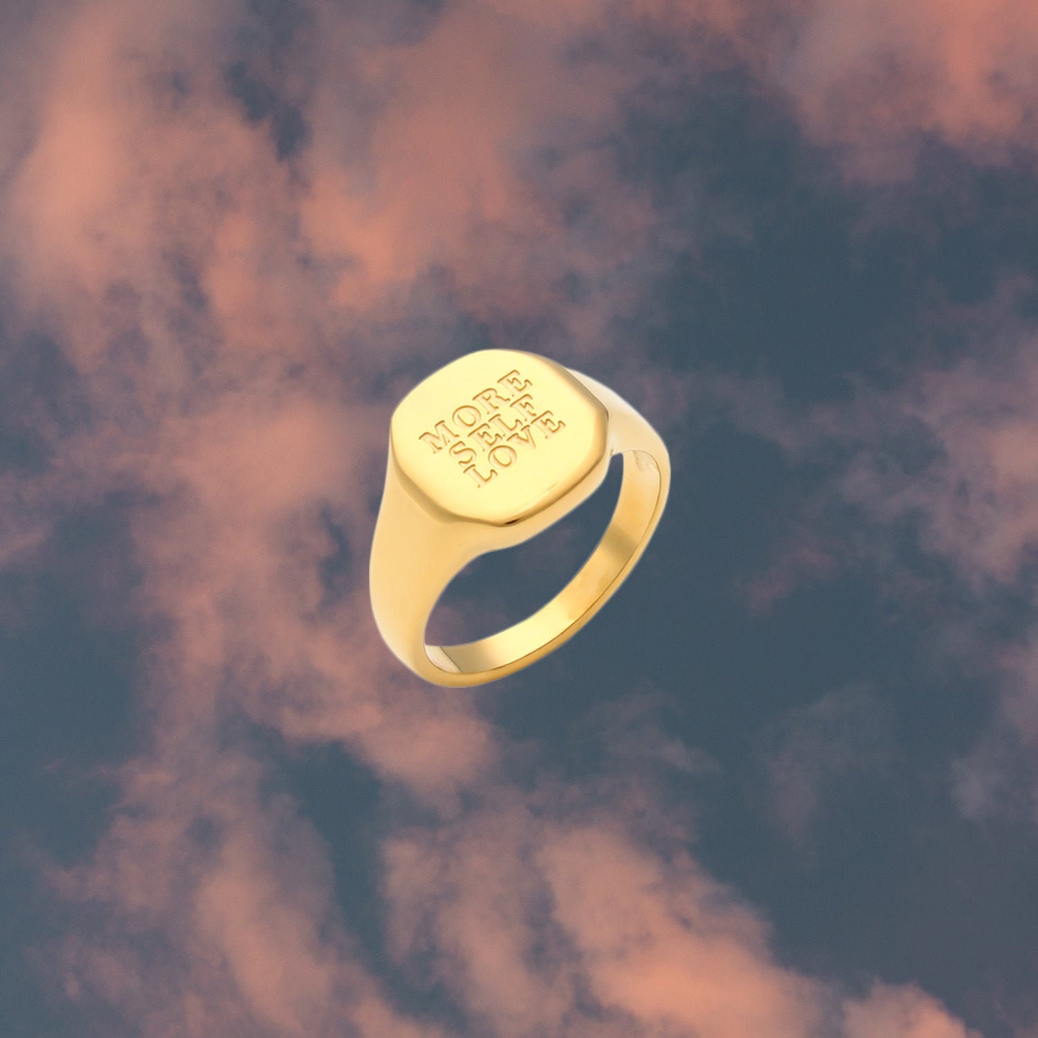 Positive Message Engraved Rings Uplifting Quotes Signet Rings Self ...