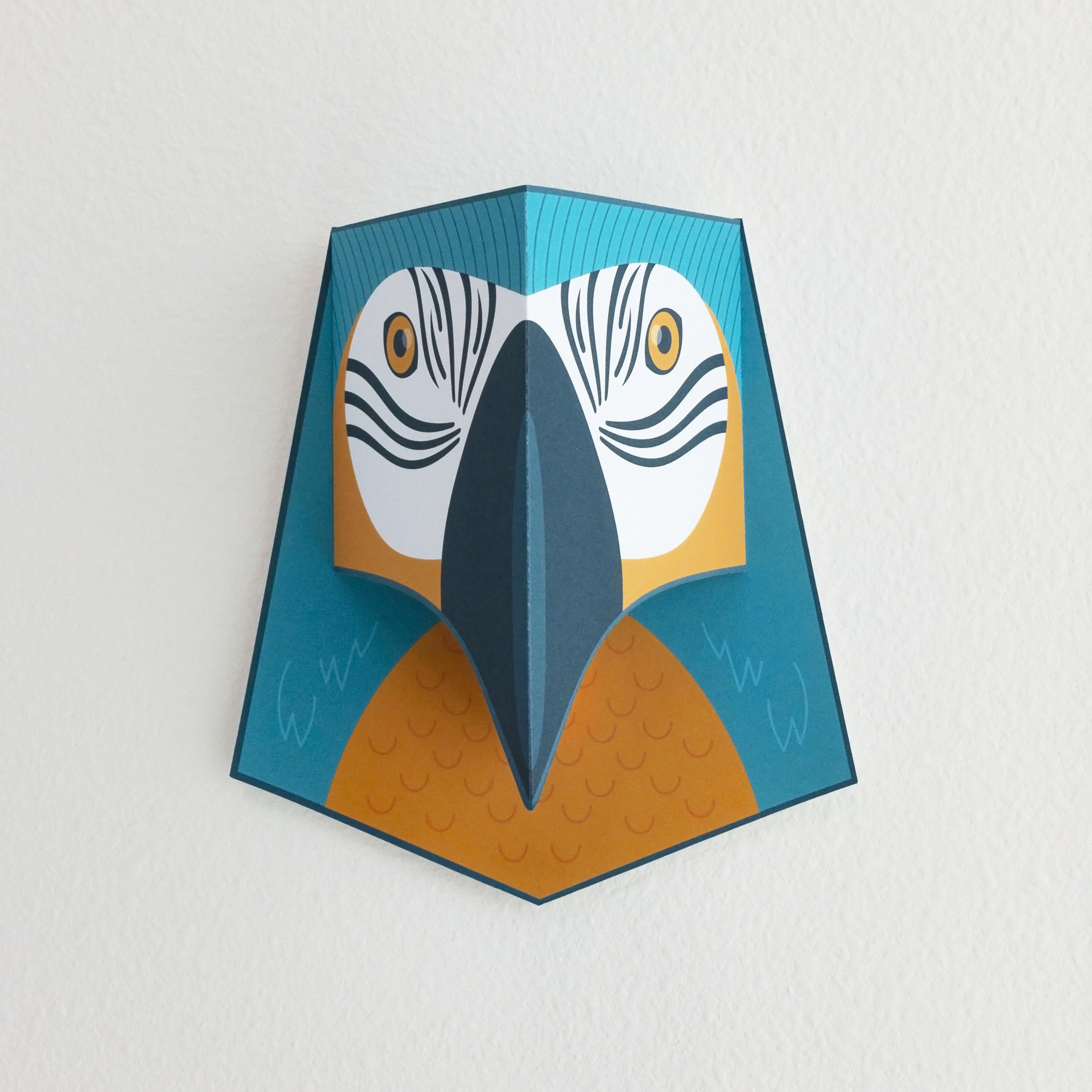 3D Paper Craft Wall Art Animal Portraits Kids Digital Download Booklet ...