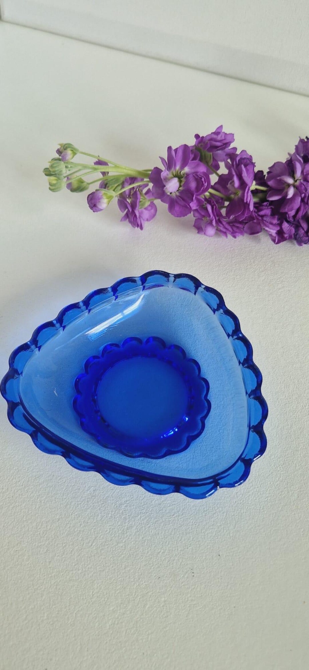 Vintage Sowerby Cobalt Blue Glass Ashtray/trinket Dish, Pattern S.2761 ...