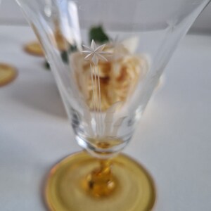 Vintage Set of 3 Embossed Star Design, Amber Stem Liqueur/aperitif ...