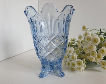 Footed Glass Vase | Etsy