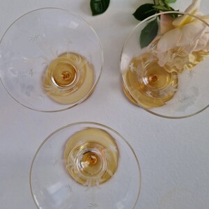 Vintage Set of 3 Embossed Star Design, Amber Stem Liqueur/aperitif ...