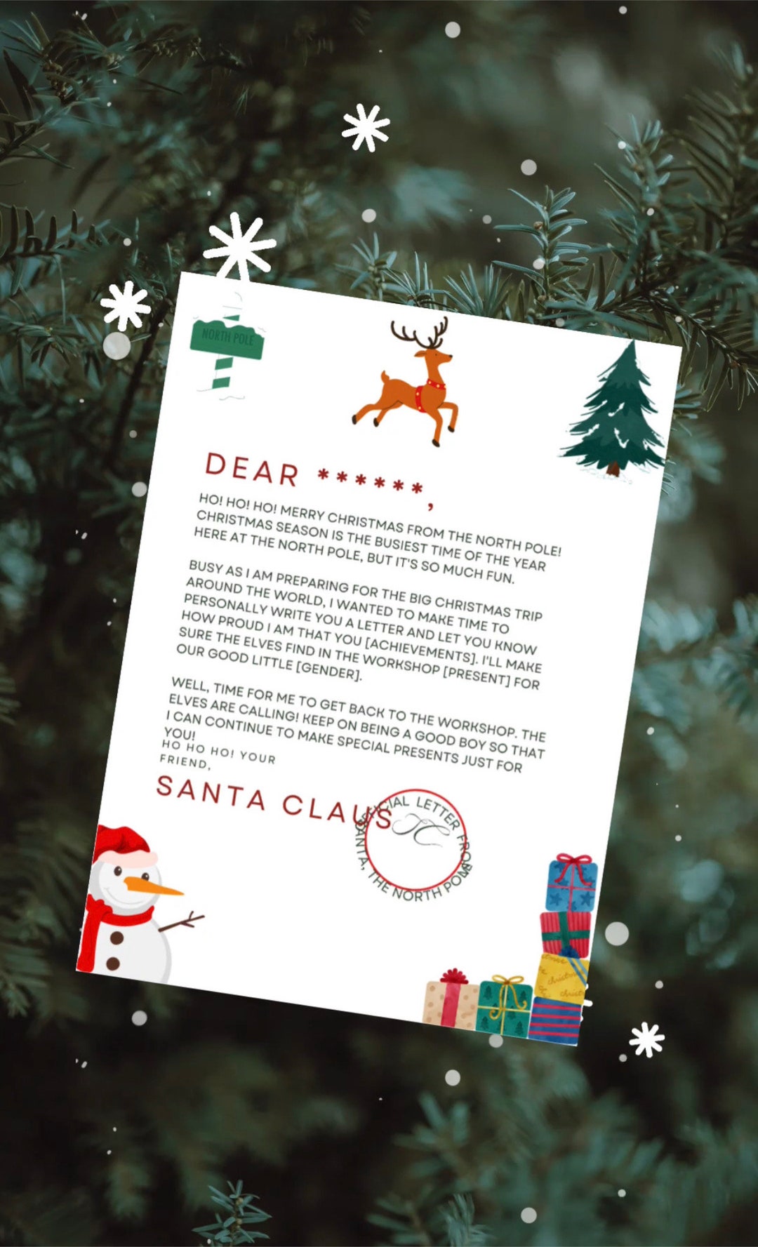 Santa Letter, North Pole Letter, Letter From Santa, Digital Letter From ...