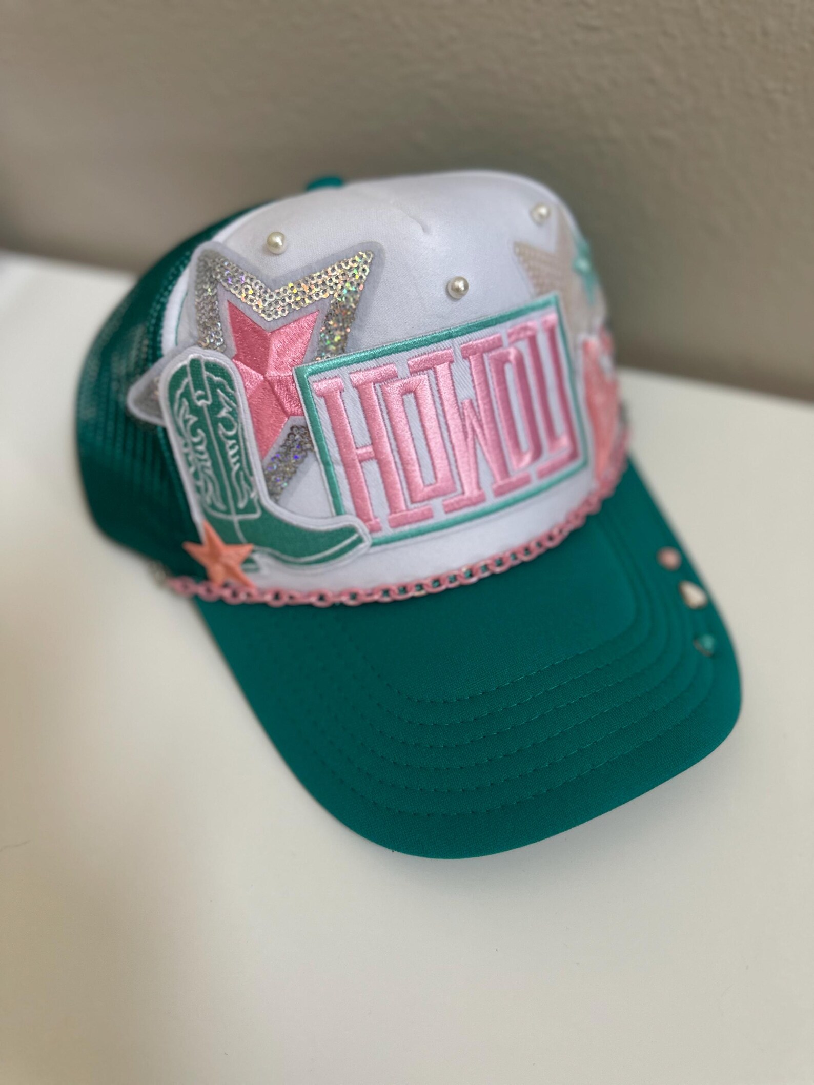 Turquiose Pink Howdy Trucker Hat - Etsy