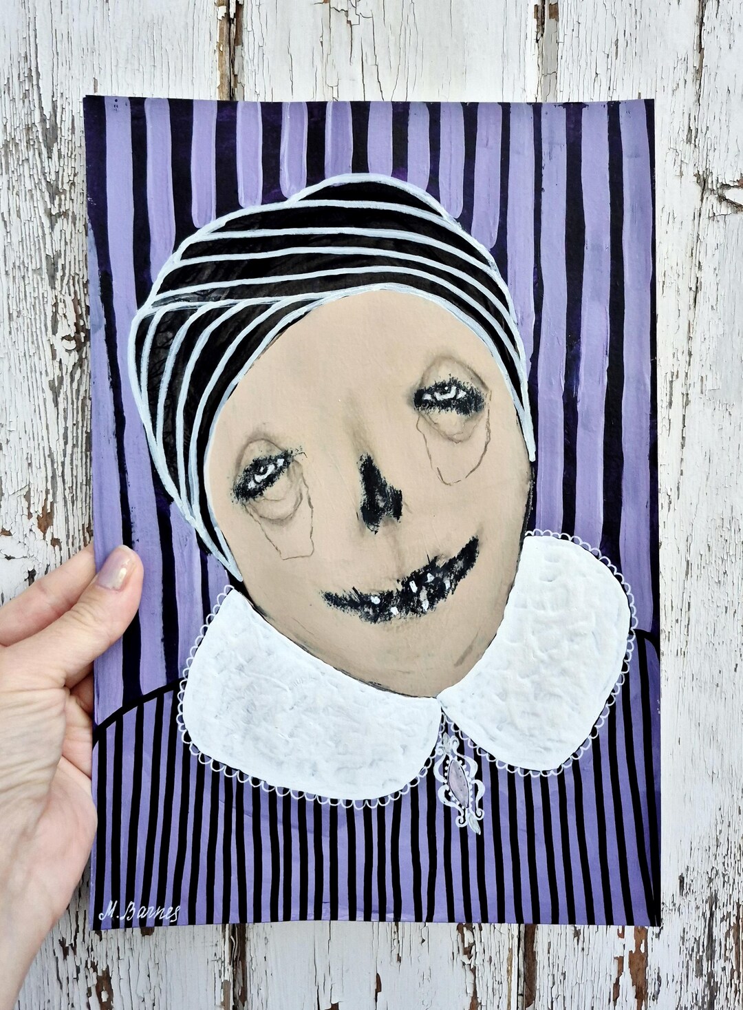 Original Acrylic Painting on Paper A 4 Outsider Art Abstract Woman ...