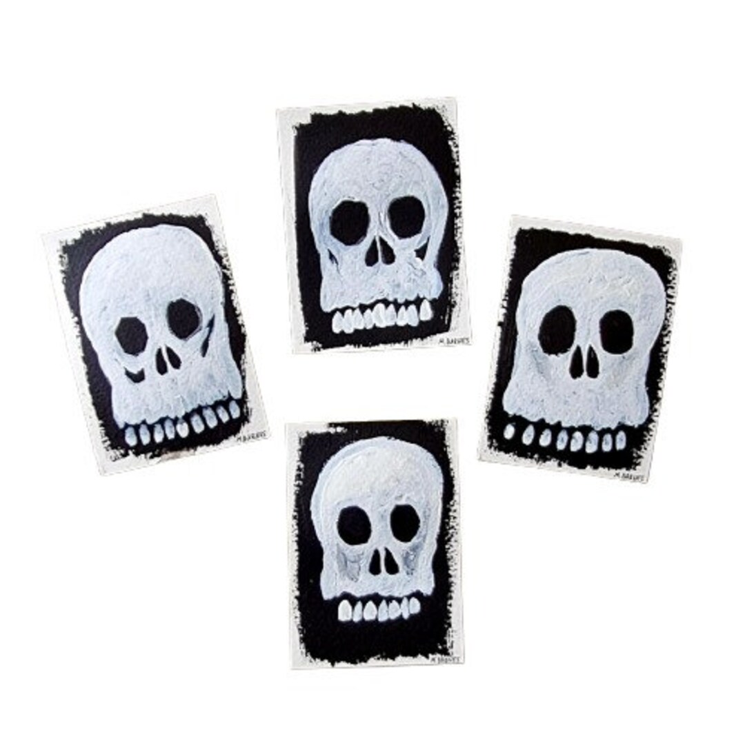 ACEO Cards Collection Original Aceo Painting Scull Art Dark Art ...