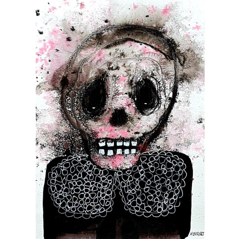 Original Skull Art: Creepy Macabre Drawing, Weird Spooky Picture - Etsy