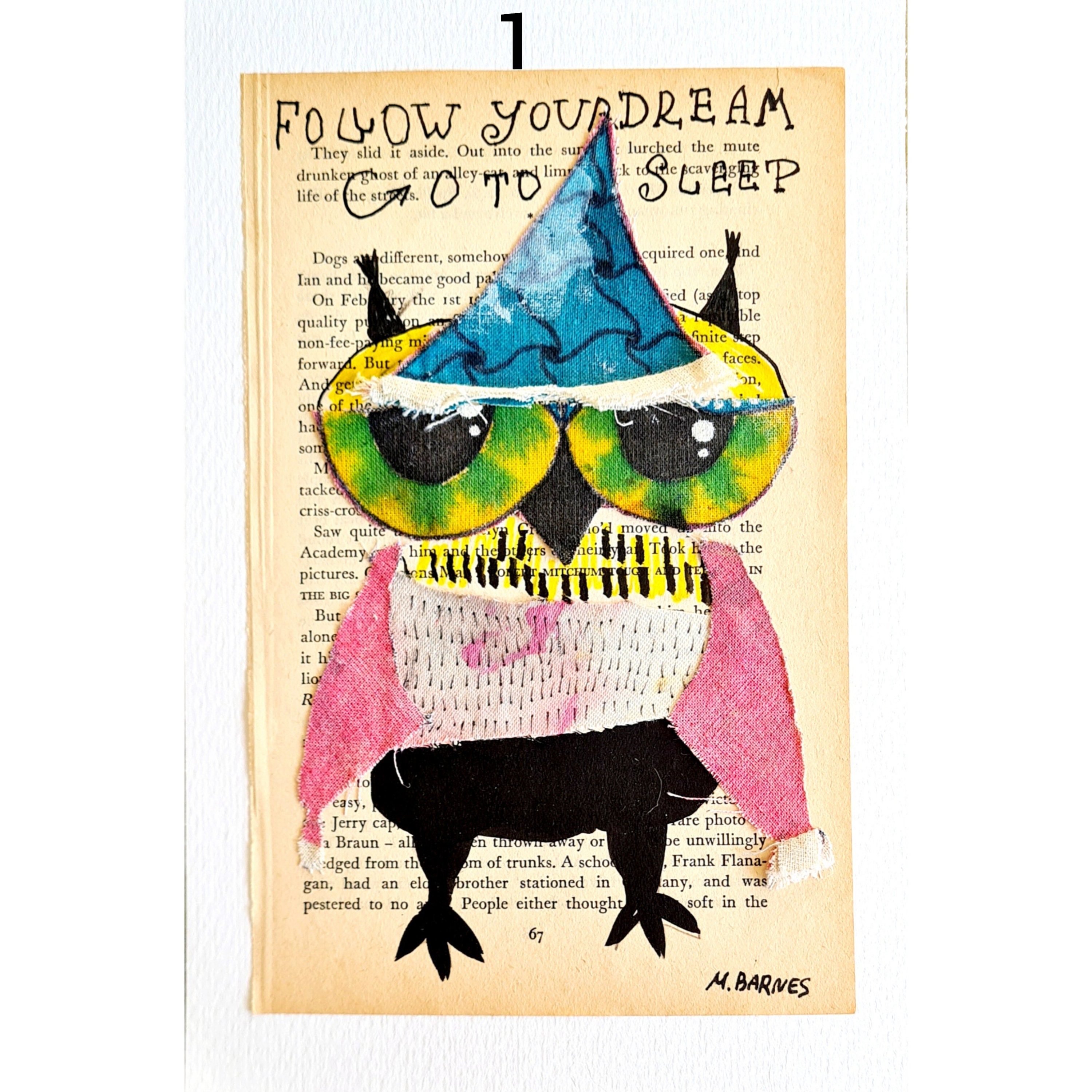 Art Collage One-of-a-kind Owls Art Abstract Art Funny Owl Original Art ...