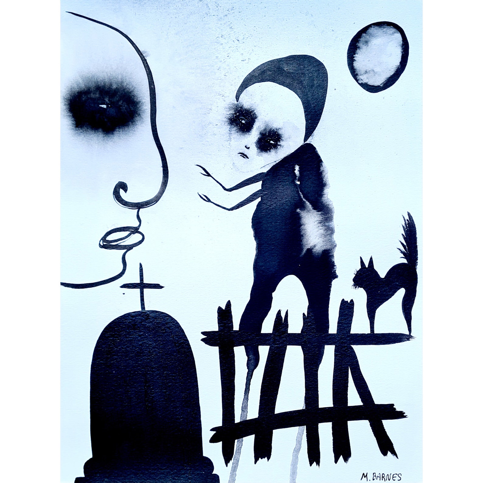 Weird Gothic Ink Drawing: Original Odd Art, Quirky Creatures - Etsy