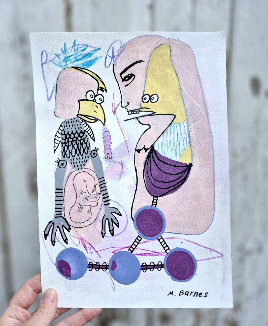Original Art One of a Kind Art Unique Design Marina Barnes Abstract Art ...