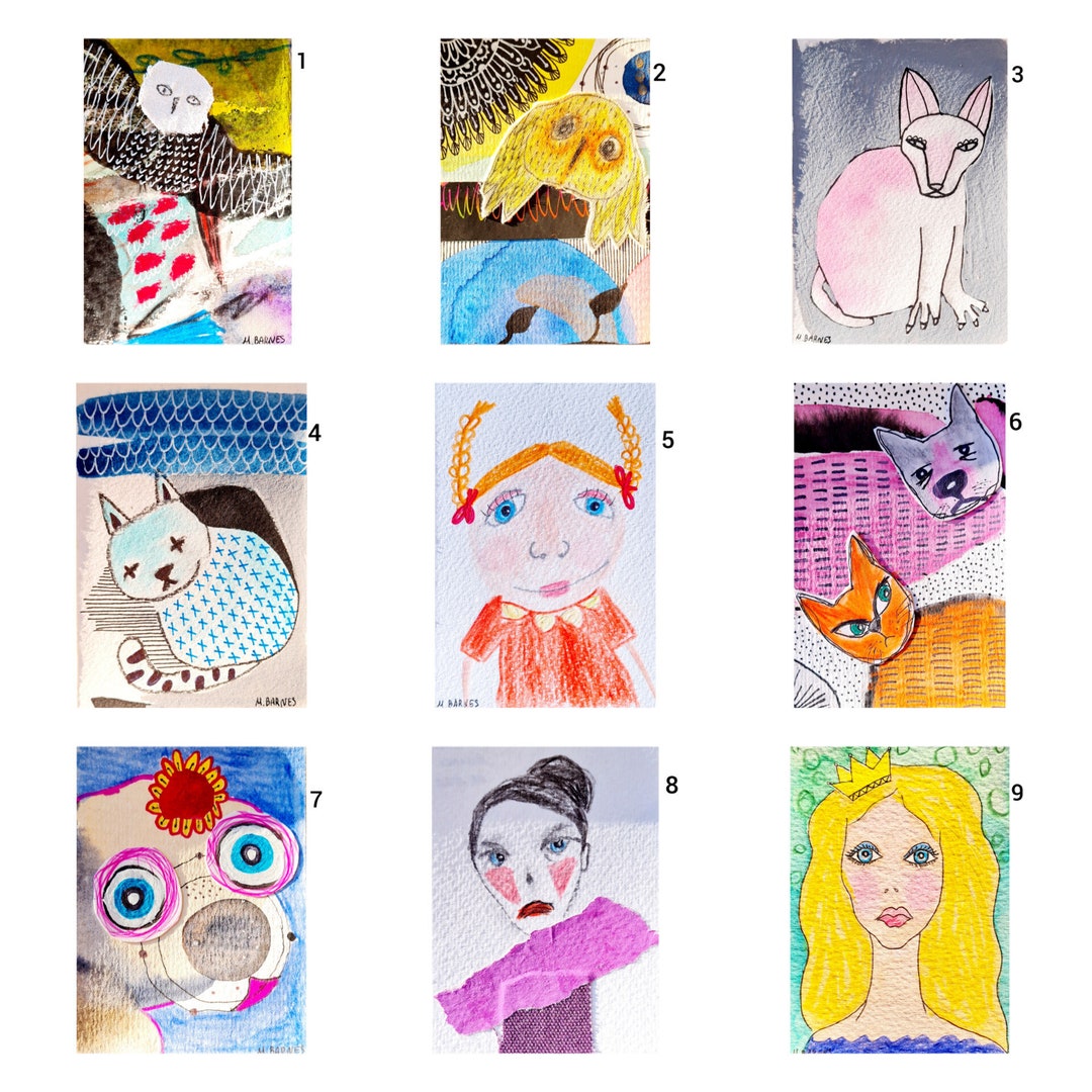 ACEO Original Aceo Cards Aceo Cards Aceo Painting Collectible Cards ...