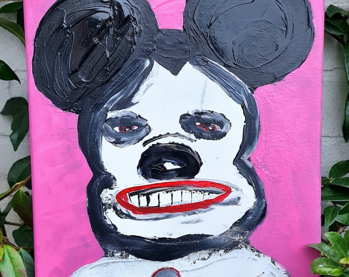 Creepy Mickey Mouse Original Art Dark Art Gothic Art Creepy Face ...