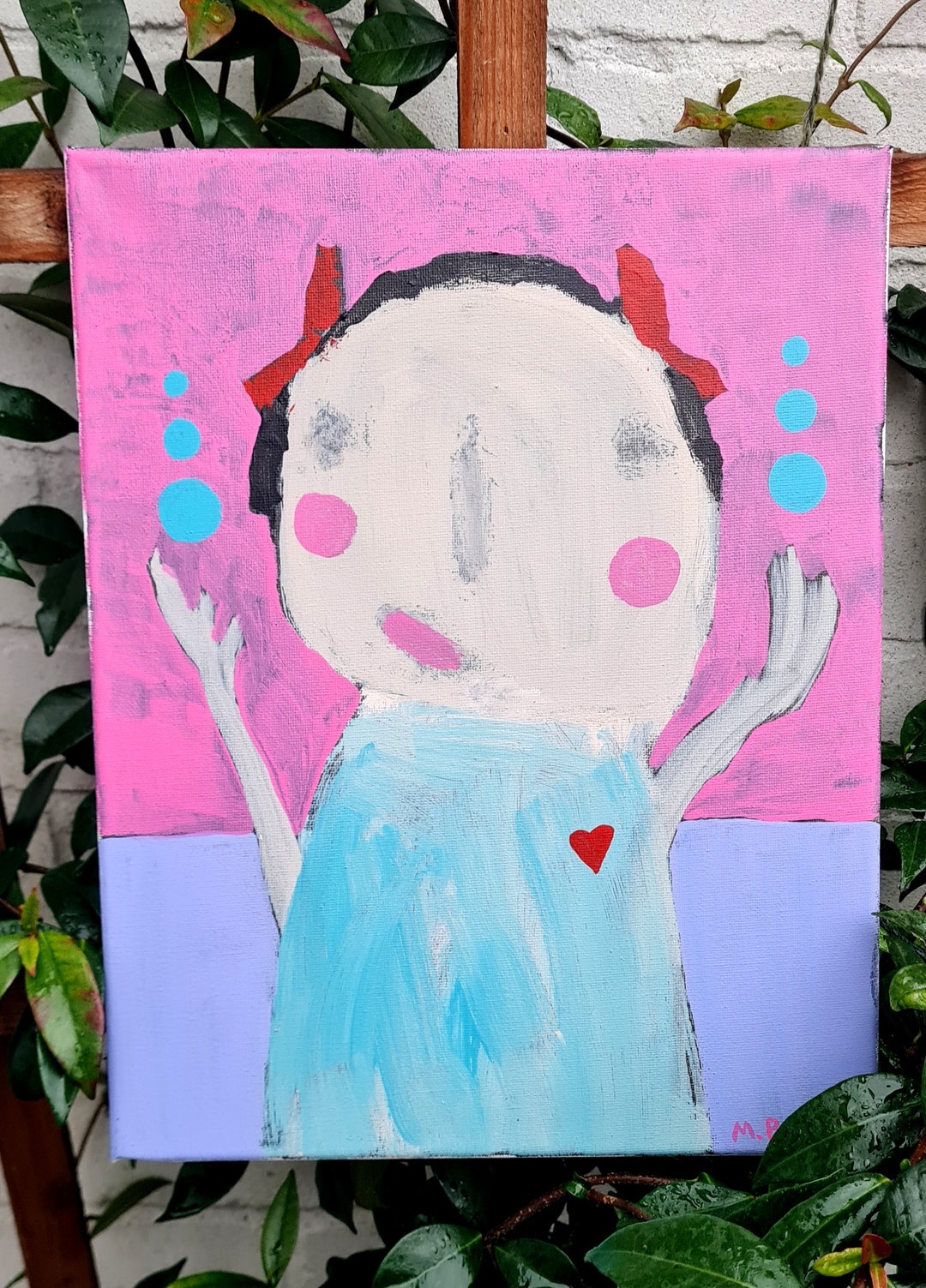 Abstract Girl in Blue Original Art Abstract Painting Acrylic Painting ...