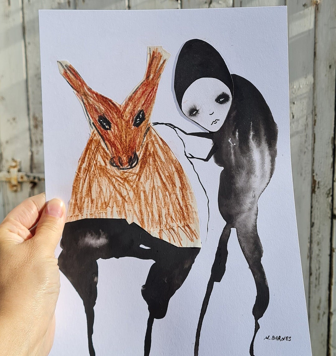 Taming the Straw Bull Original Art Abstract Art Figurative Art Dark Art ...