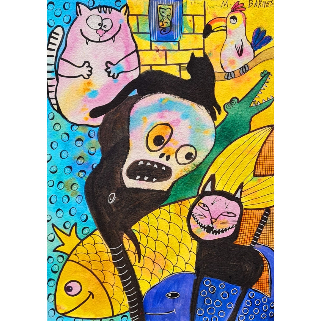 Original Quirky Creatures Art: Whimsical Surreal Ink Drawing - Etsy