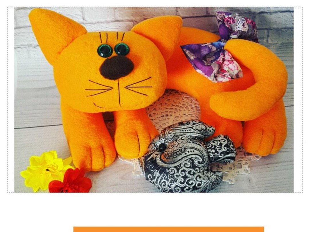Handmade Ginger Cat Plush: Unique Stuffed Animal Art Doll - Etsy