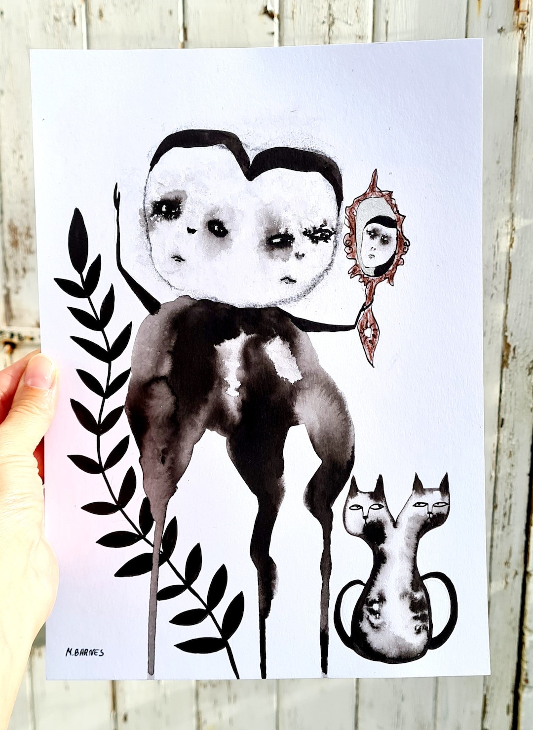 One Body, Two Souls Siamese Twins Original Art Gothic Art Macabre Art ...