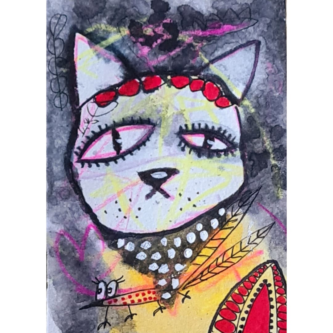 Cat Art Art Print Unique Cat Abstract Art Gift for Cat Lovers Simple ...