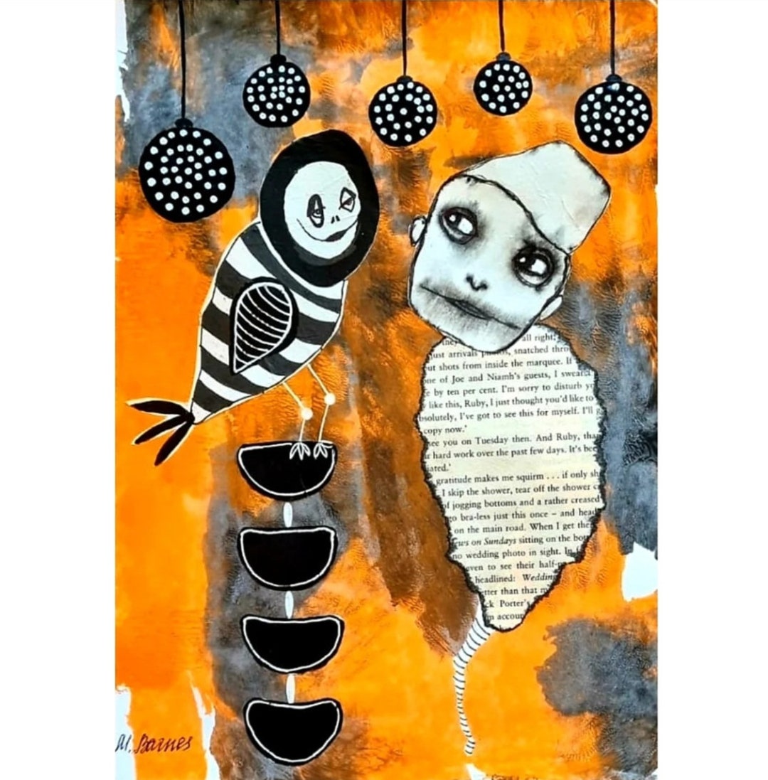 Creepy Faces Ink Drawing: Surreal Abstract Art Print - Etsy