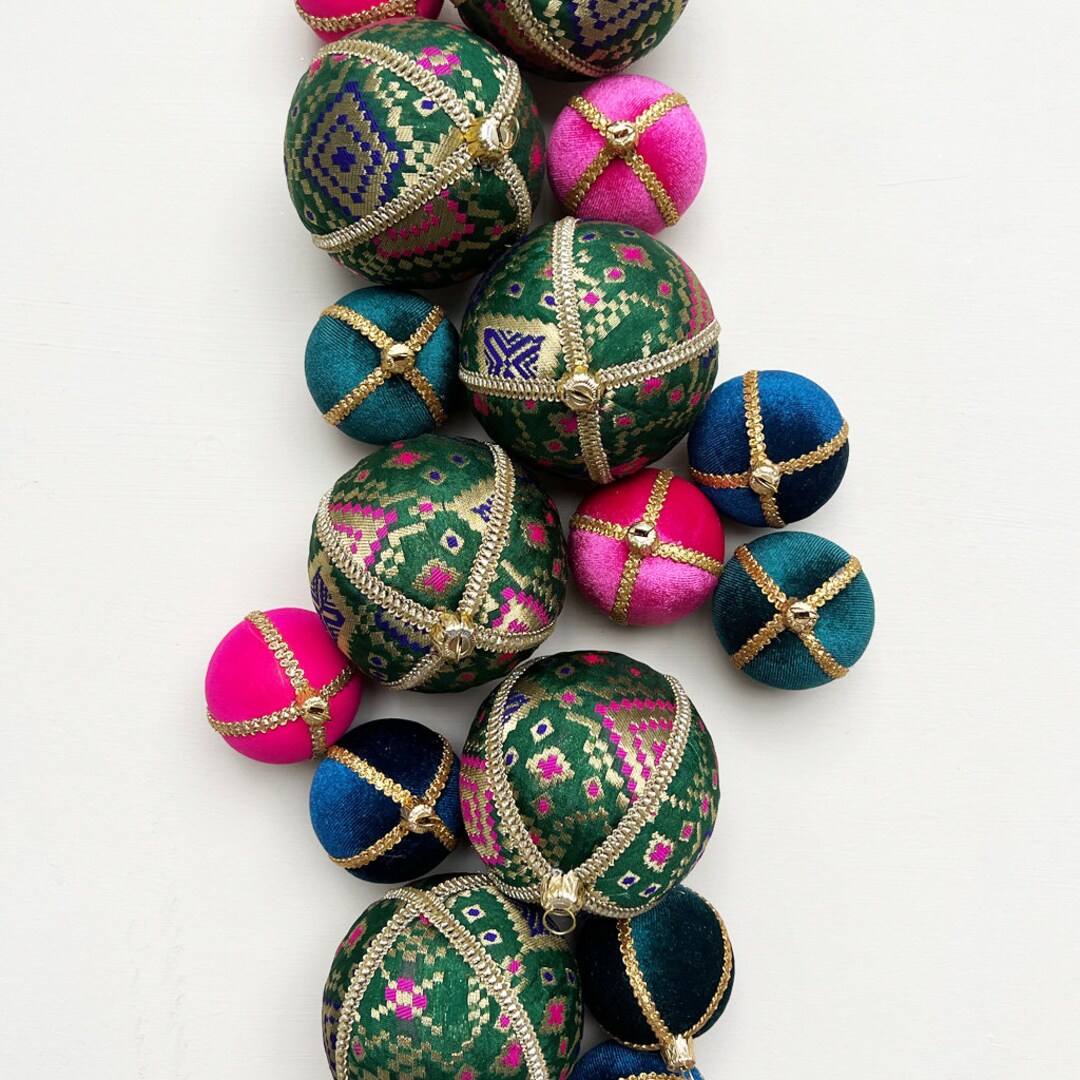 Bauble | Handmade Bauble | Pre-loved Fabrics | Diwali | Christmas ...