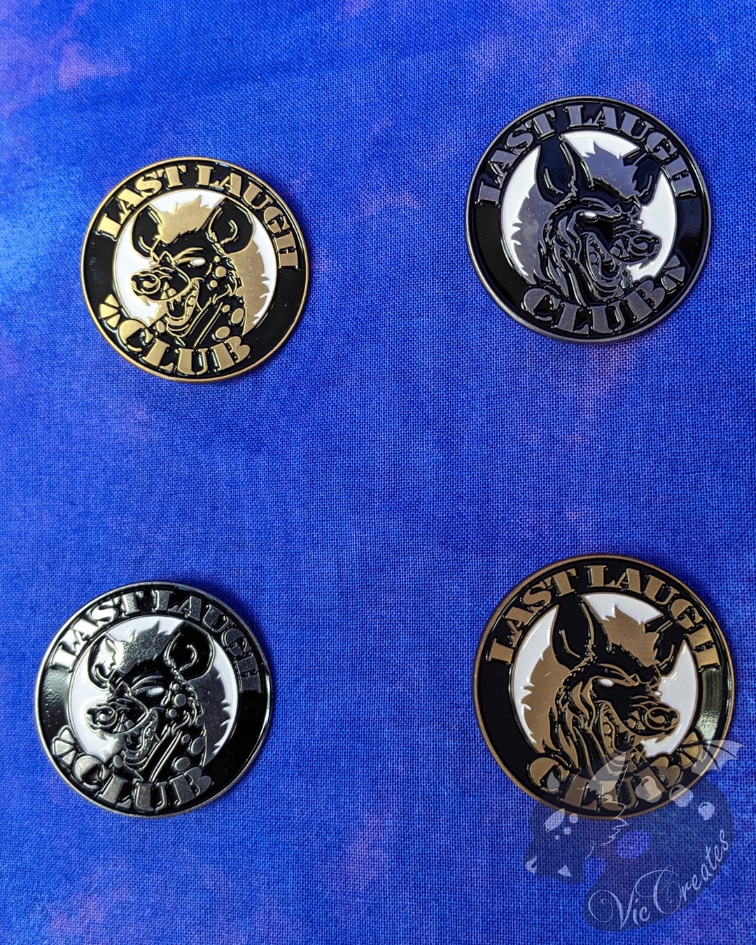 Last Laugh Club Spotted Striped Hyena Enamel Pins - Etsy