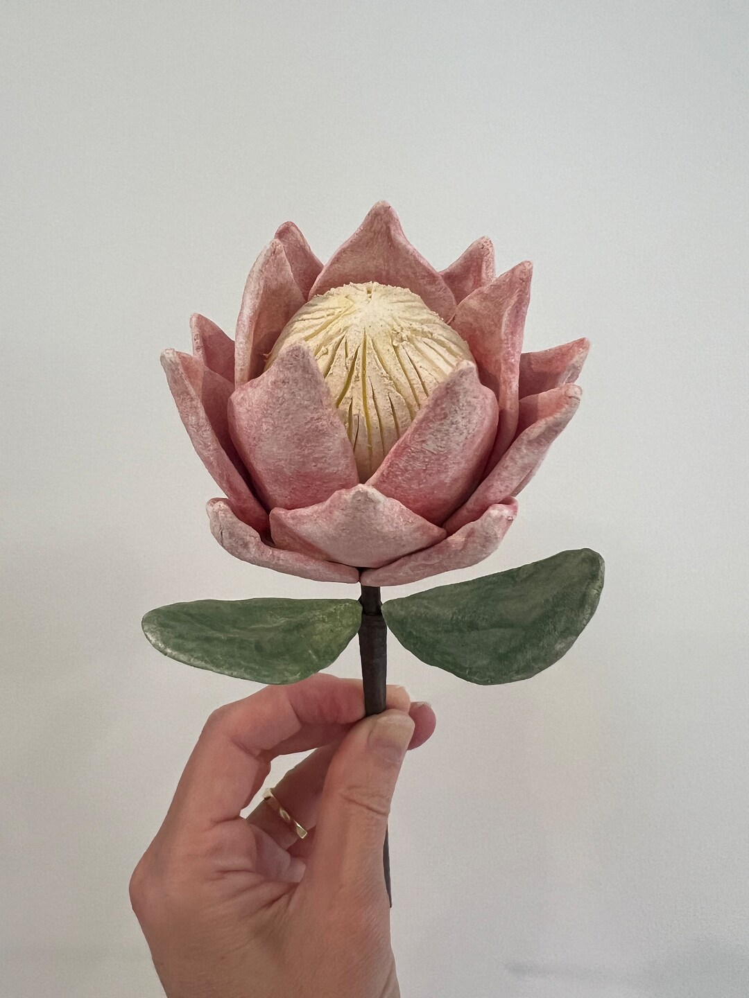 1 Large Ceramic Protea Flower Stem With Leaves - Unique Gift Idea ...