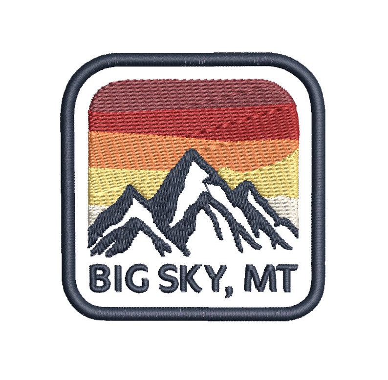 Big Sky Montana Patch Style Applique Machine Embroidery File With ...