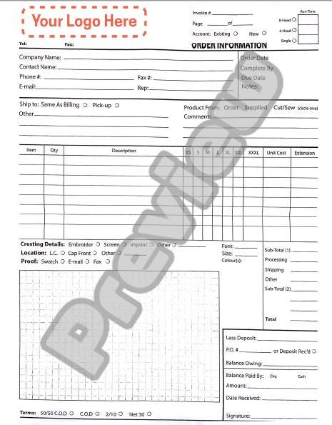 Embroidery & Screen Printing Order Form - Etsy