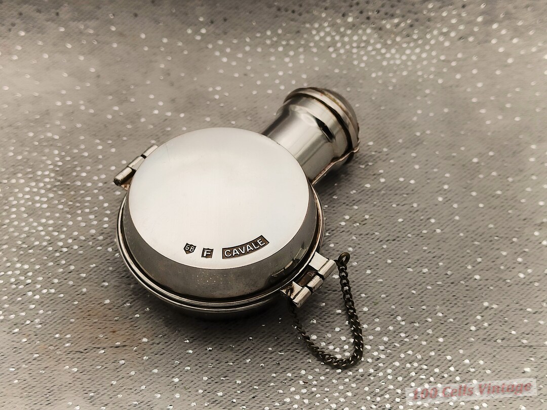 Vintage Miniature Faberge Cavale Perfume Bottle Metal Case - Etsy