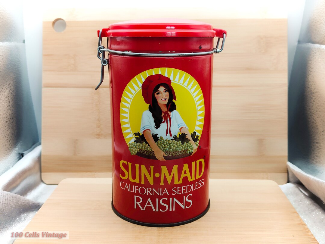 Sun Maid Raisins Red Kitchen Storage Vintage Tin 20cm - Etsy
