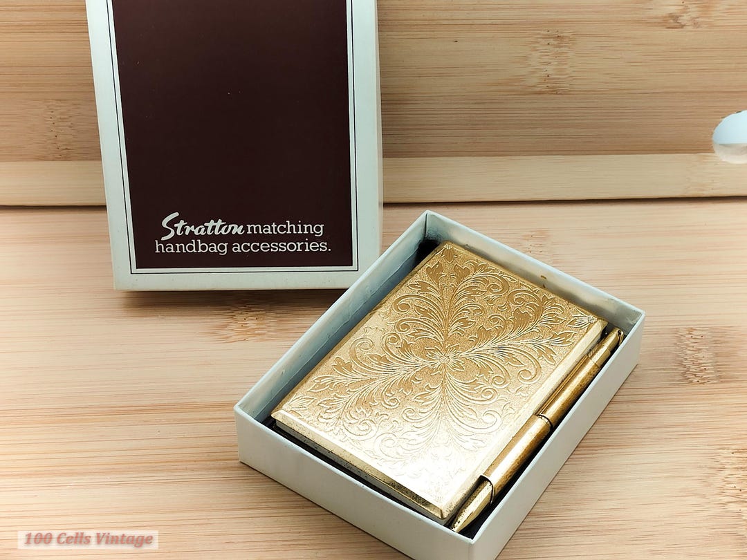 Stratton Gold Tone Rococo Pattern Notebook-vintage Compact-0pi - Etsy