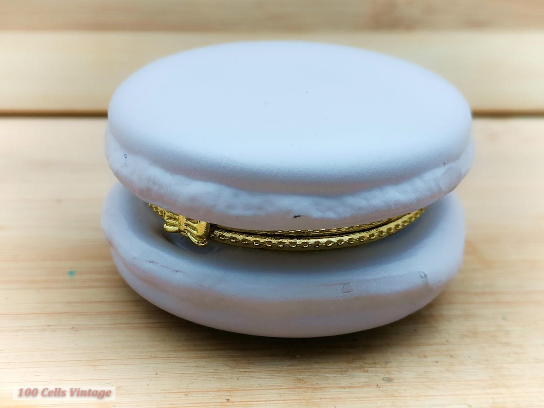Macaron Shaped Lilac Ceramic-6cm-vintage Trinket/jewellery/pill Box-c Keepsake Box, Jewelry Box ...