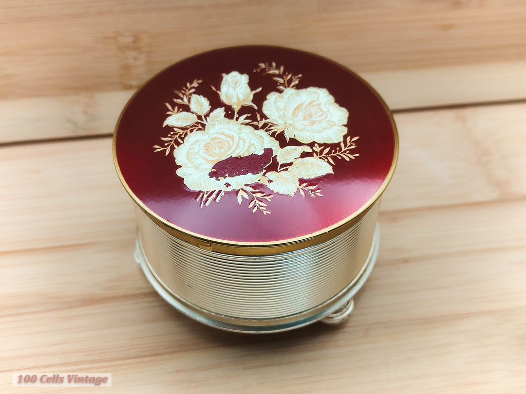 Red Music Box-floral 8cm-vintage Trinket/jewellery Box 1gr - Etsy