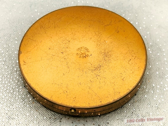 Lucky Clover-Blue & Gold Vintage Ladies Powder Compac… - Gem