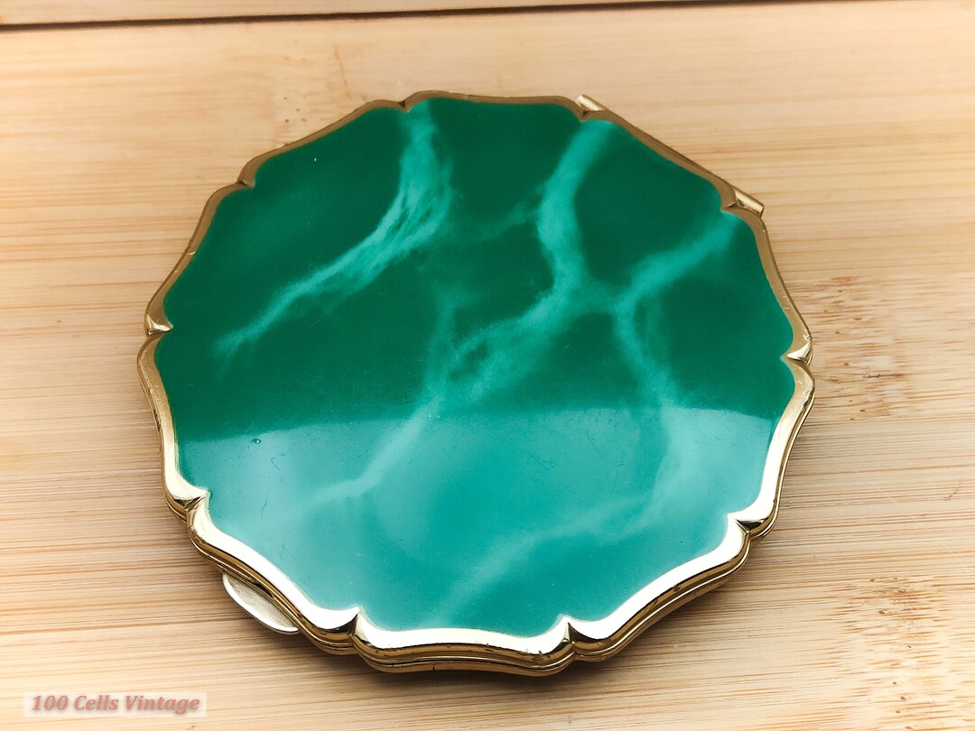 Stratton Green Marble Effect-vintage Ladies Powder Compact 0re - Etsy