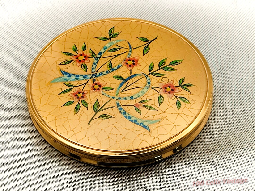 Flowers/floral Vintage Ladies Powder Compact 8cm - Etsy